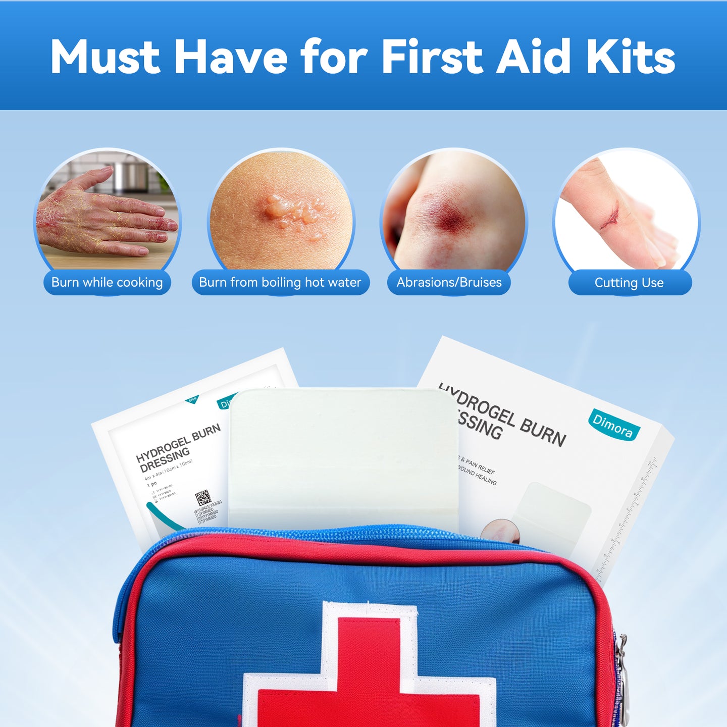 Dimora Hydrogel Burn Dressing 4" x 4"，10 pcs – Dimora Medical