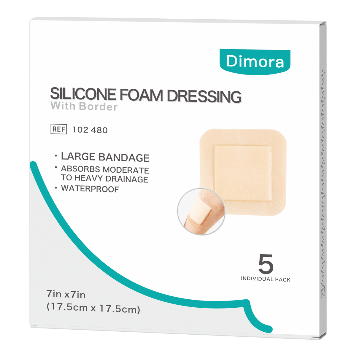 Dimora Large Bandage Ultra Soft Silicone Foam Dressing with Border ...