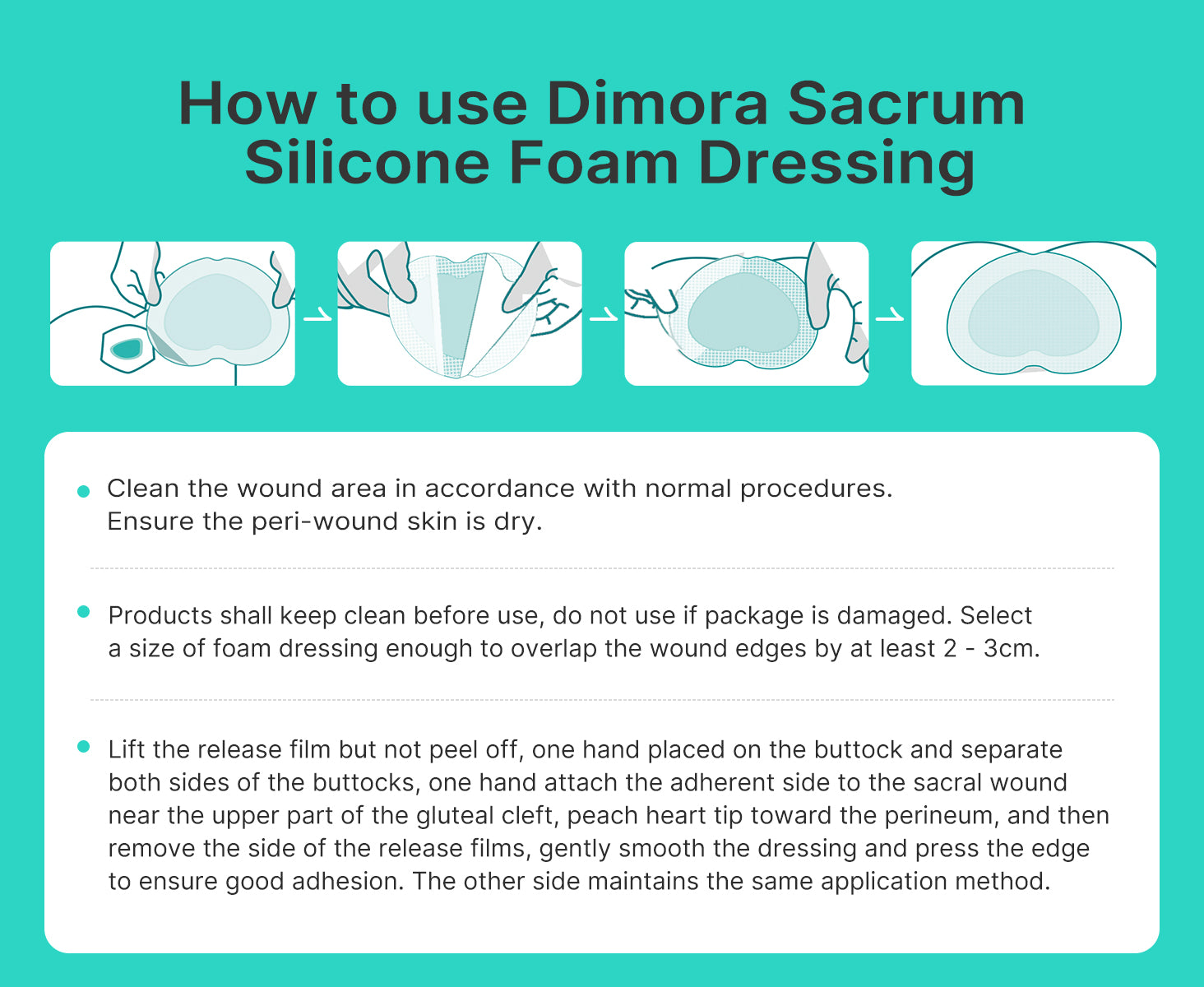 Dimora Sacrum Silicone Foam Adhesive Wound Dressings 7.08 x 7.08inch ...